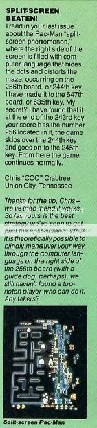 Joystik magazine articles on Pac-Man split screen