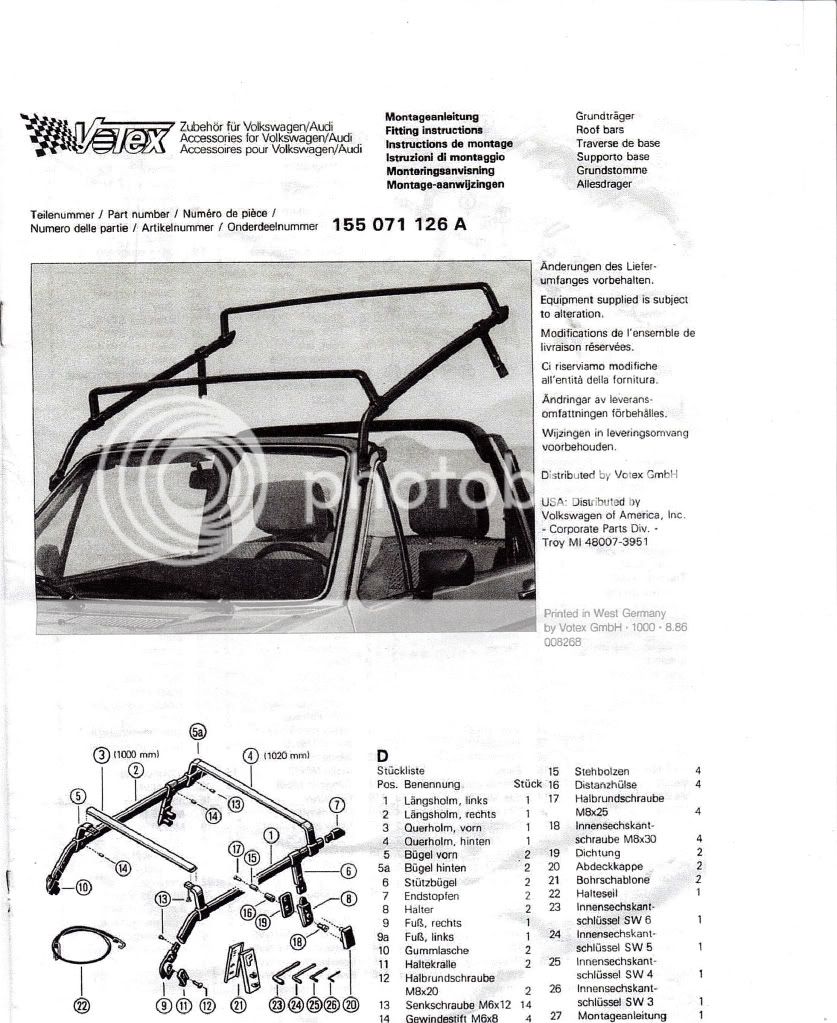View topic: Original Golf Cabriolet Roof Rack – The Mk1 Golf Owners Club